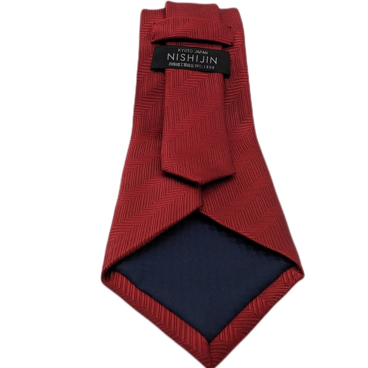 Kyoto Nishijin-ori tie(Herring bone) -Red- – jpn-craft